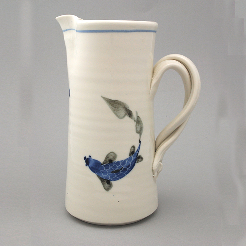 Two pint handthrown jug – Fish design, Approx 19 cm / 7.5 inches tall ...